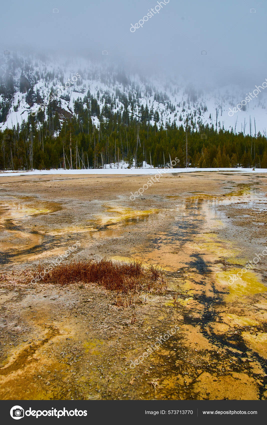 Image Deadly Plains Yellowstone Variety Colors Foggy Snow Covered Hills ...