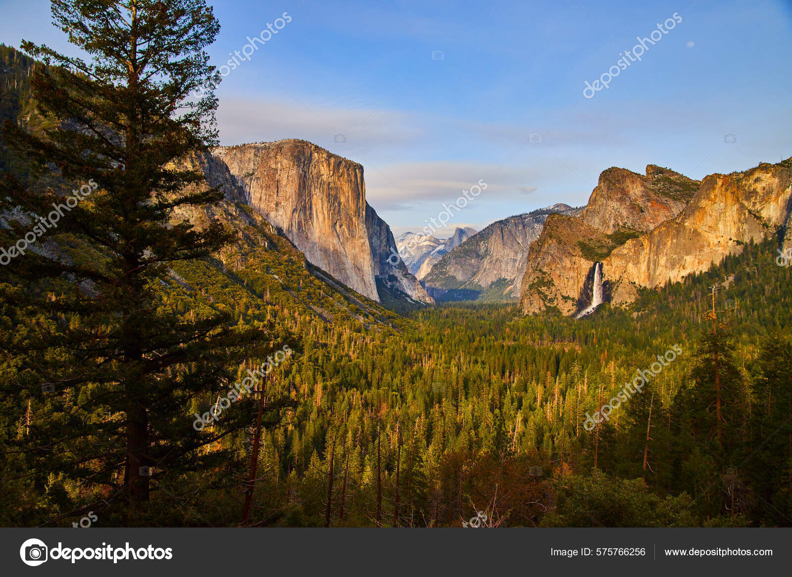 Image Sunset Gorgeous Yosemite Tunnel View Entire Valley Pine Tree ...