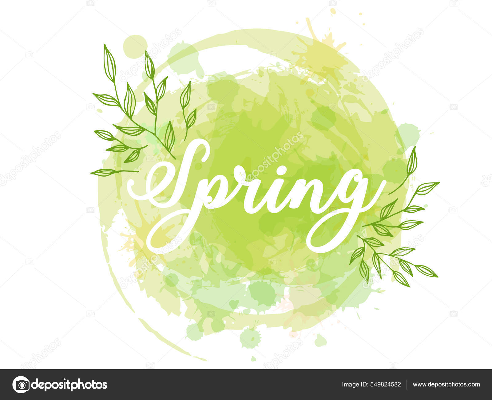 Spring Lettering Vector Illustration Texture White Background ...