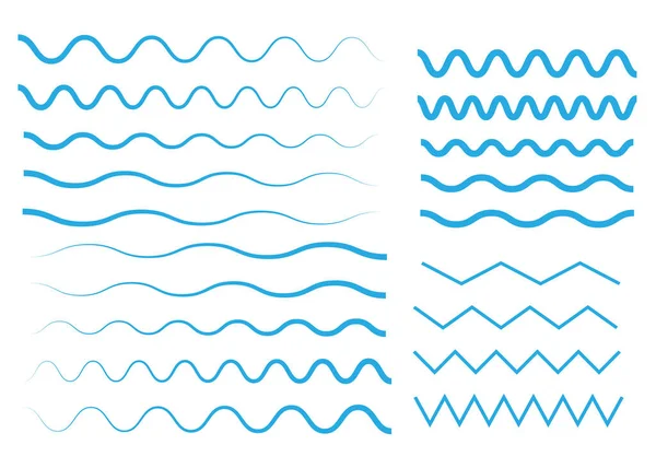 Waves Outline Icon Set Zigzag Wave Borders Stock Vector by ©myub 440135618