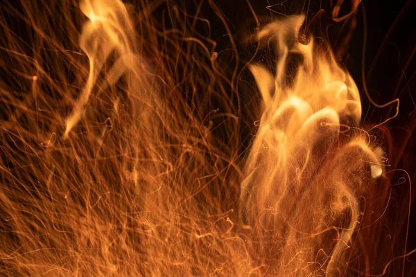 Bright flames of fire for the background, long exposure - Stock Image ...