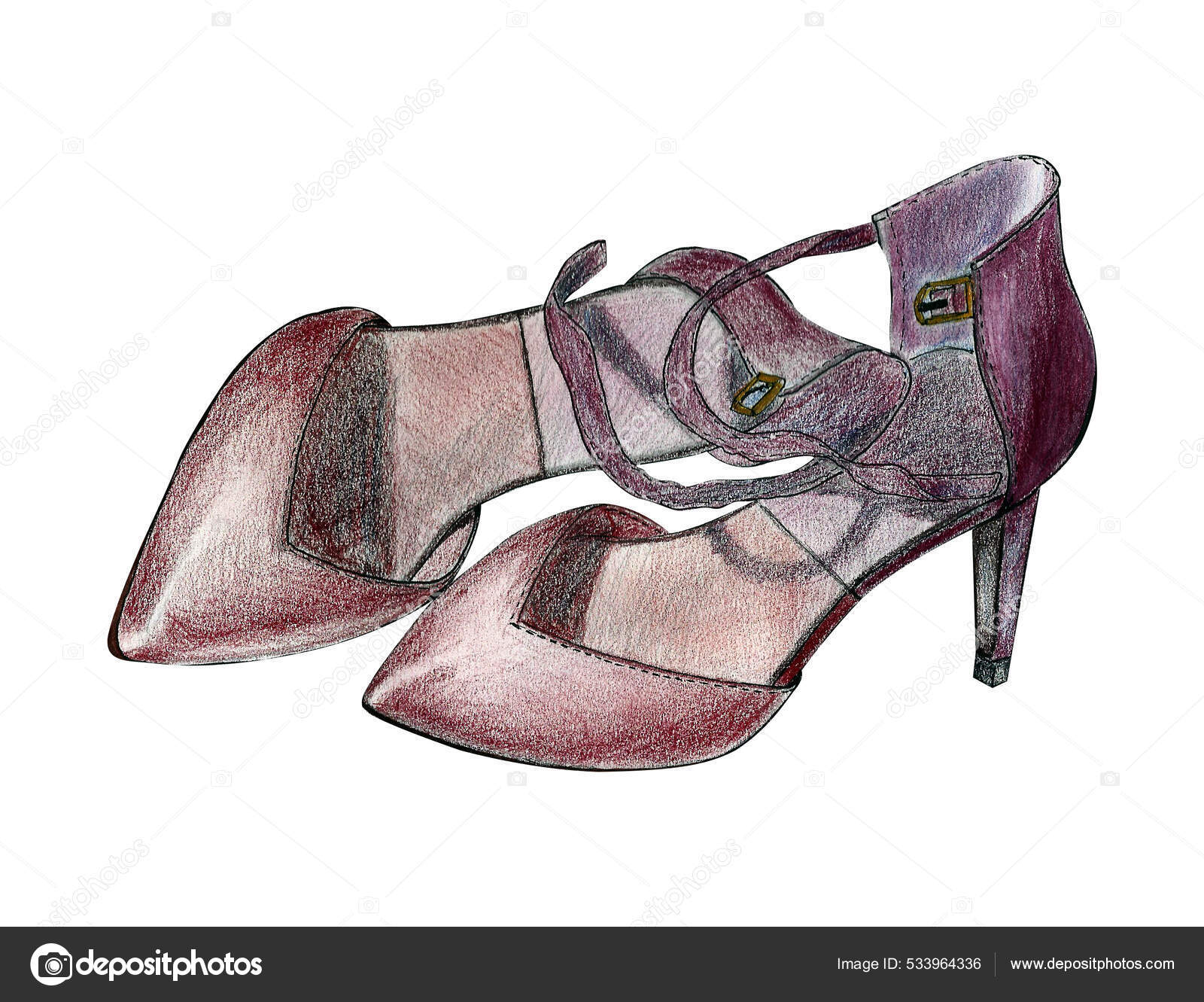 Fashion Illustration Shoes Front