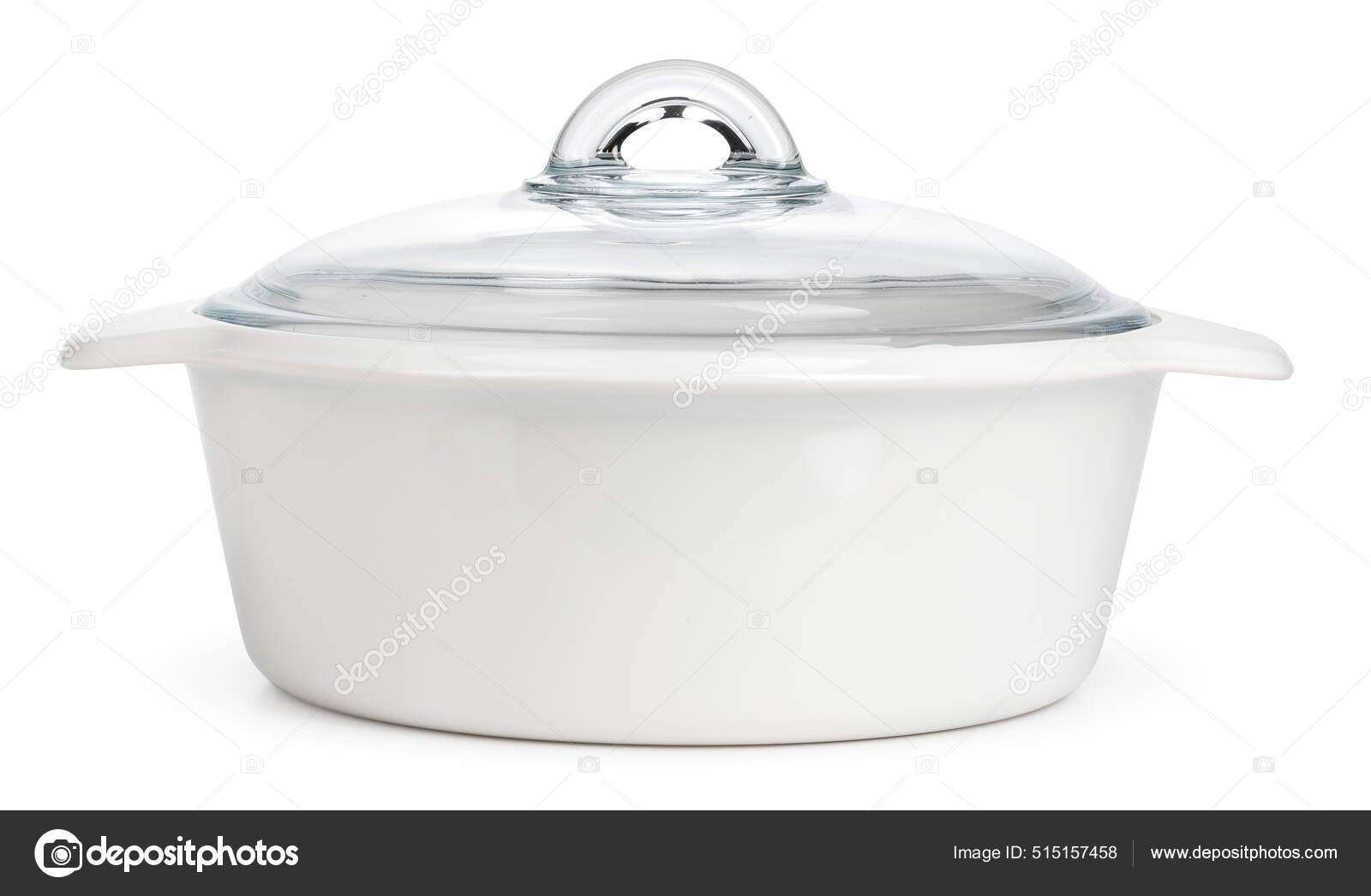 White ceramic cooking pot isolated on a white background — Stock Photo ...