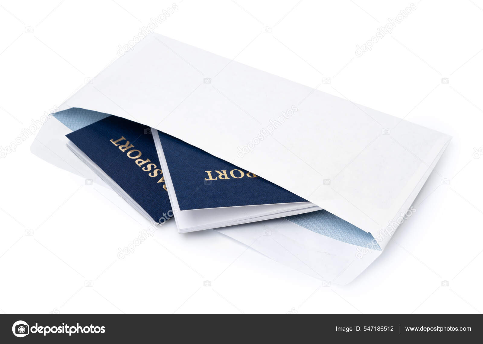 Envelope with passport isolated on white — Stock Photo © Fotofabrika ...