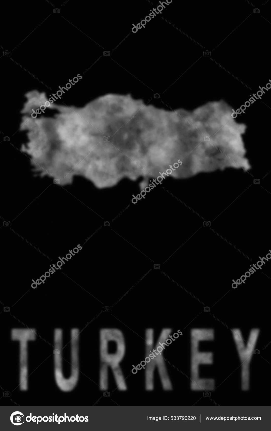 Mapa Turquía Humo Contaminación Del Aire Ecología — Foto de stock ...
