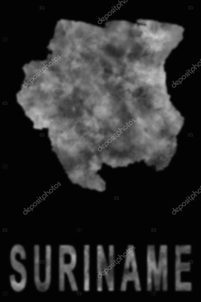 Mapa de Surinam hecho de humo, Contaminación del aire, ecología 2022