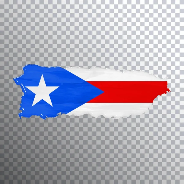 Bandera y mapa de Puerto Rico, fondo transparente, ruta de recorte 2023