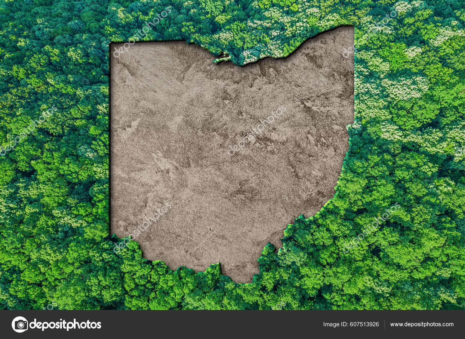 Sustainable Habitat Map Ohio Environment Concept — Stock Photo ...