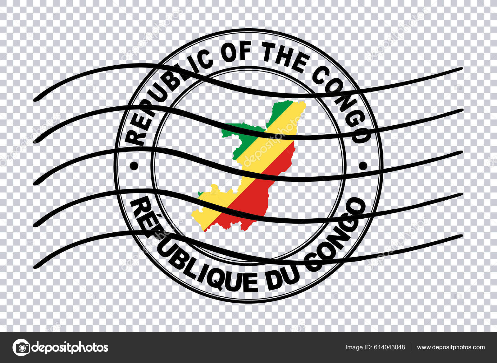 Map Congo Postal Passport Stamp Travel Stamp Clipping Path Stock Photo ...