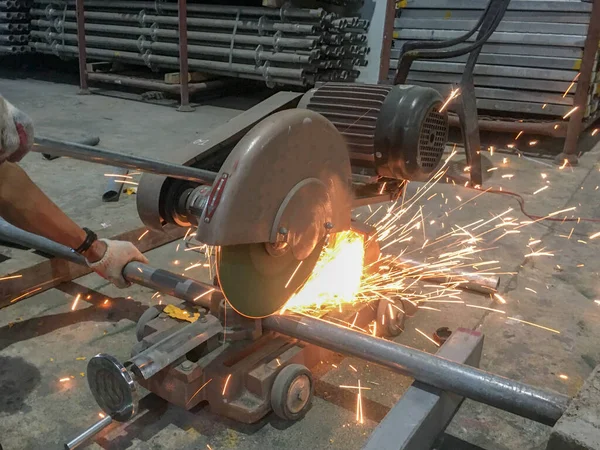 The sparkle of the metal cutting machine at work - Stock Image - Everypixel