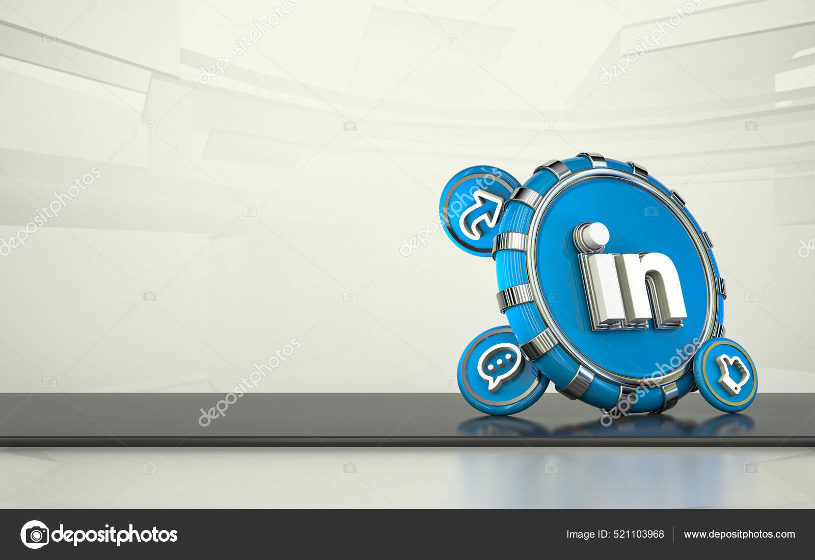 Linkedin Rendering Social Media Icon Isolated Background Social Media ...