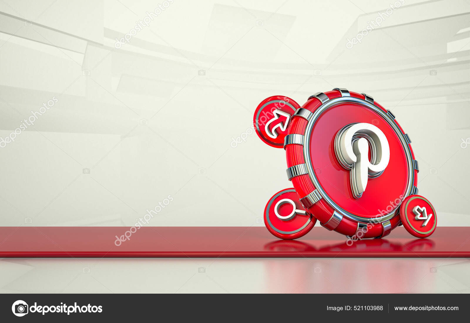 Pinterest Rendering Social Media Icon Isolated Background Social Media ...