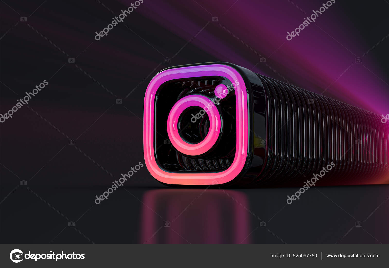 Instagram Signo Icónico Fondo Sunray Realista Look Símbolo Para Bandera ...