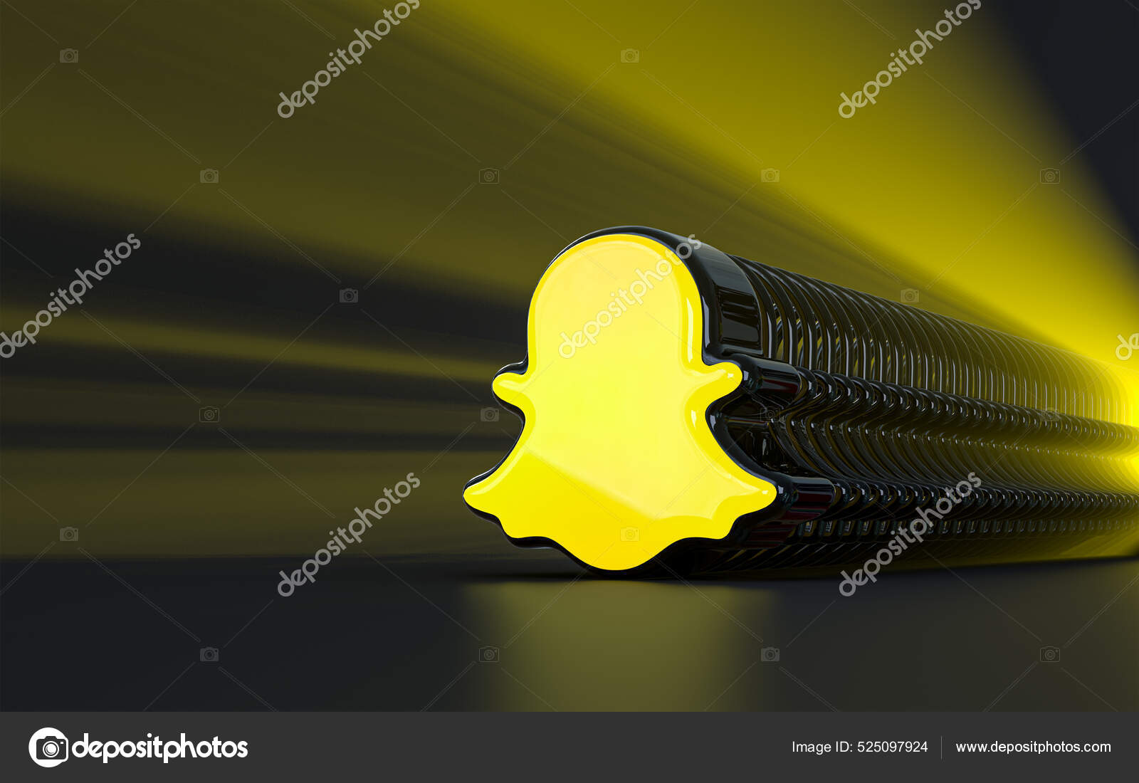 Snapchat Sign Iconic Background Sunray Realistic Look Symbol Social ...