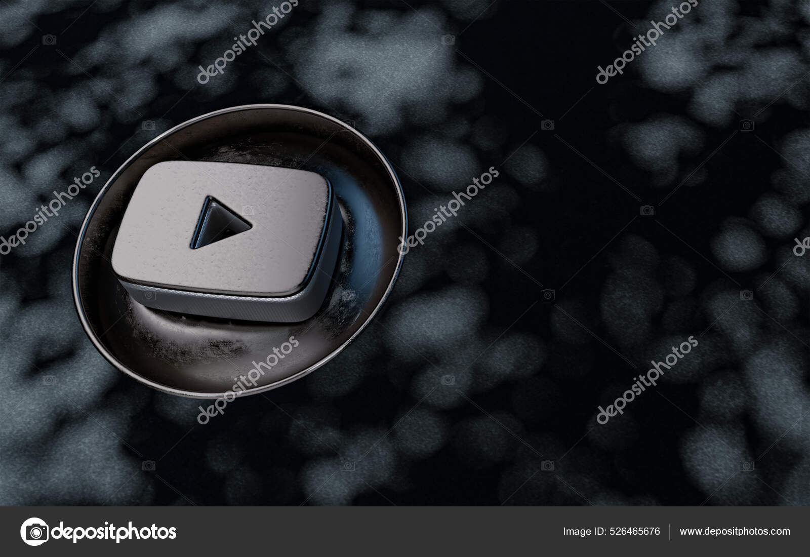 Youtube Sign Iconic Background Old Vintage Dark Metallic Realistic Look ...