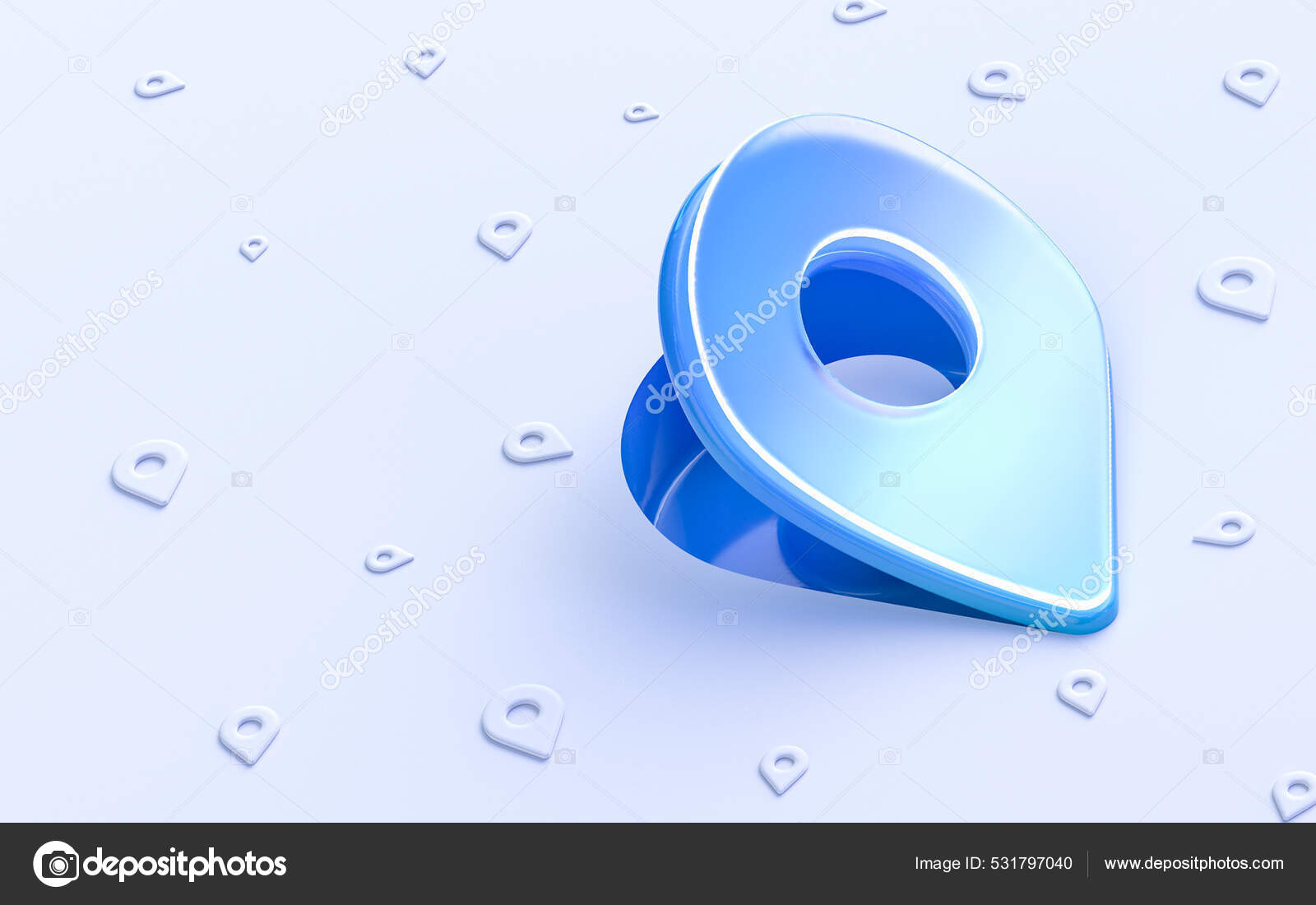 Location Pin Sign Folding White Background Render Concept Social Banner ...