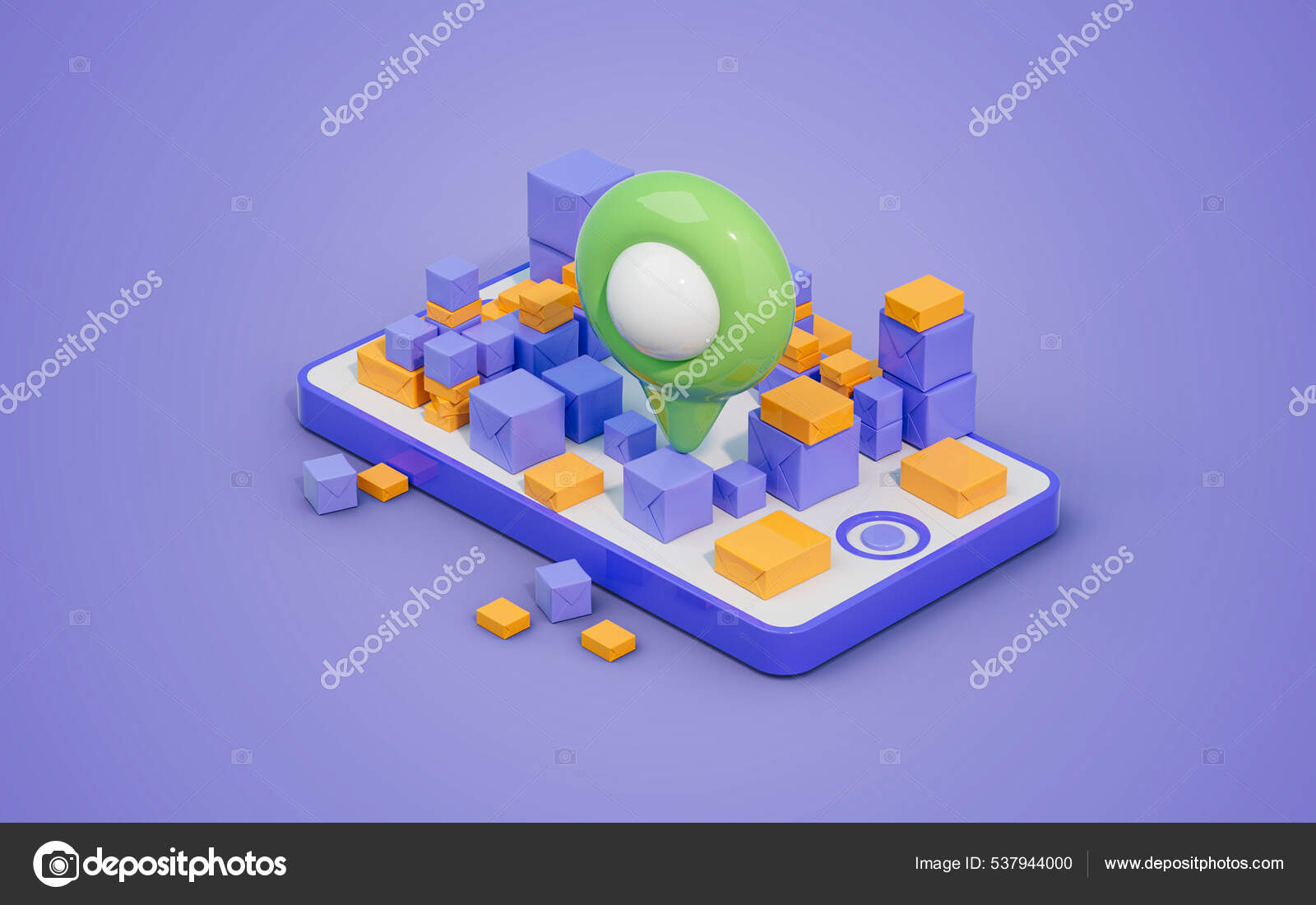 Location Pin Boxes Concept Online Orders Shopping Delivery Tracking ...