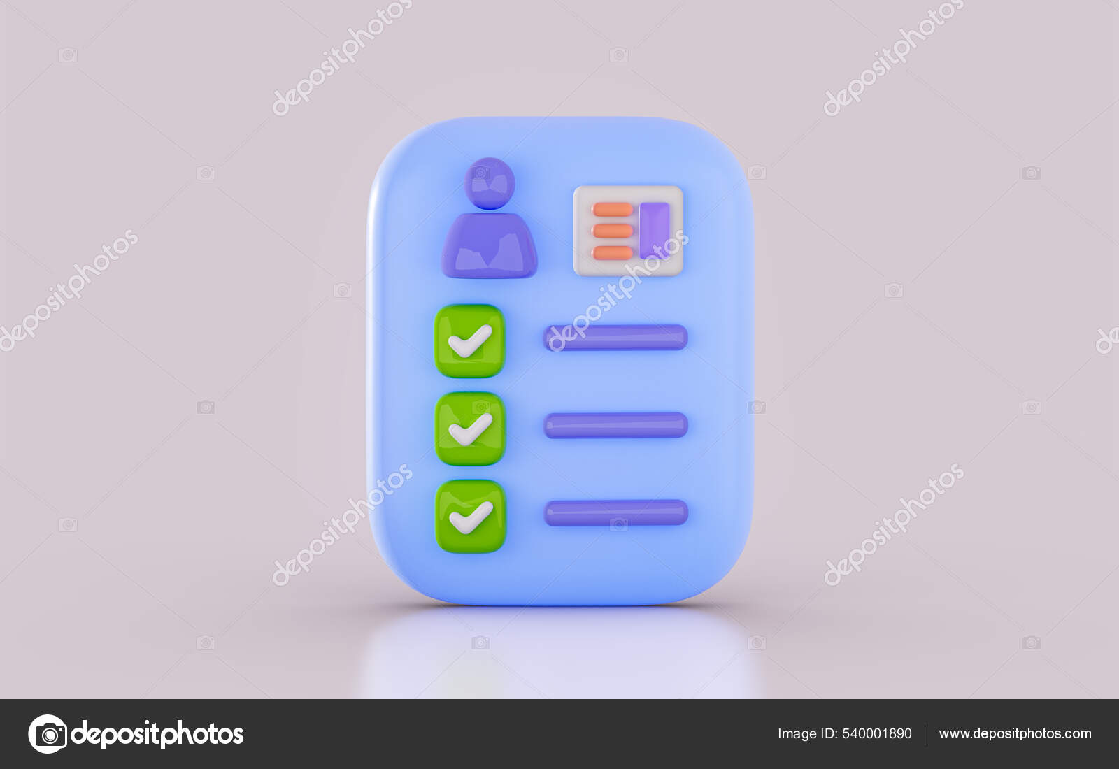 User Checklist Service Customer List Paper Note Icon Background Render ...
