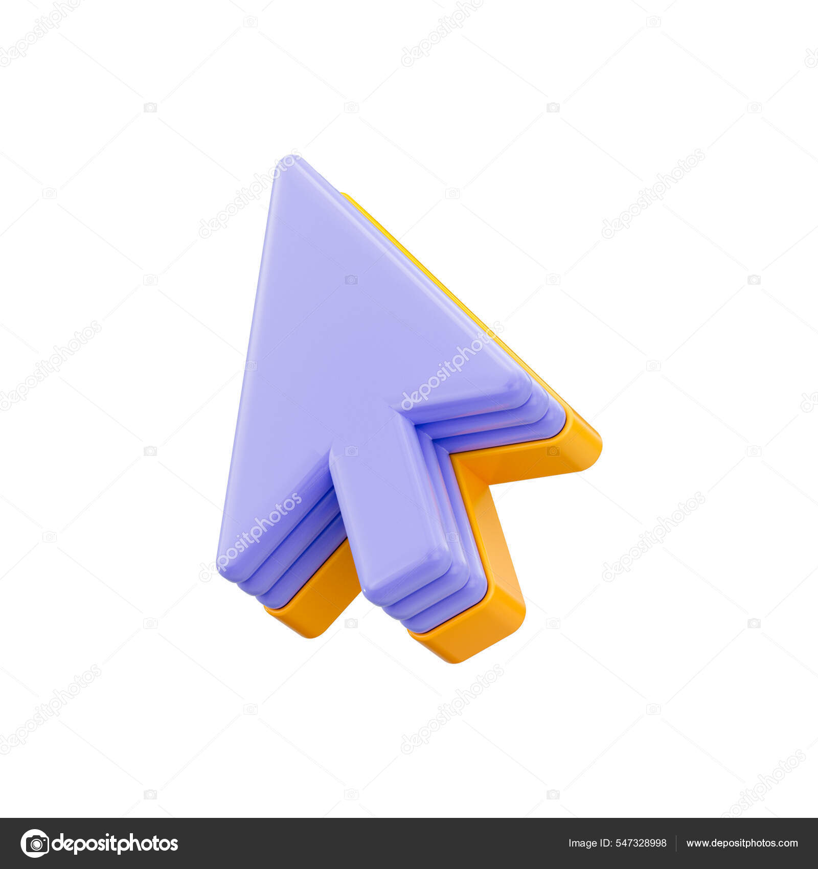 Mouse Click Arrow Puntero Render Concepto Sobre Fondo Blanco — Foto de ...