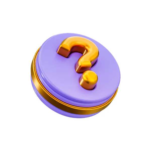 Question Mark Cube Badge Icon Render Concept Asking Problem Helping ...