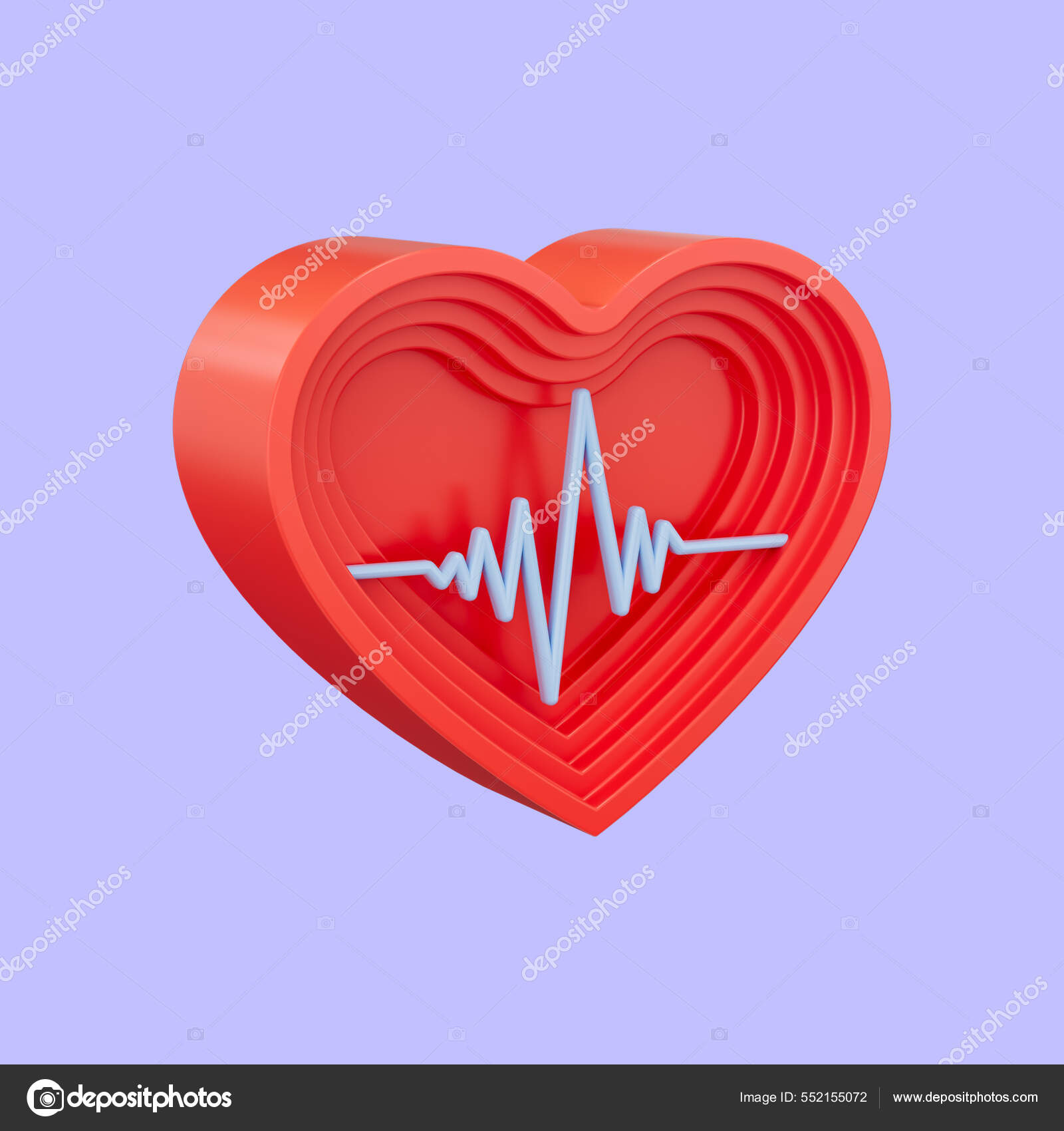 Cartoon Look Heartbeat Icon Render Concept Medical Healthcare Pulse ...