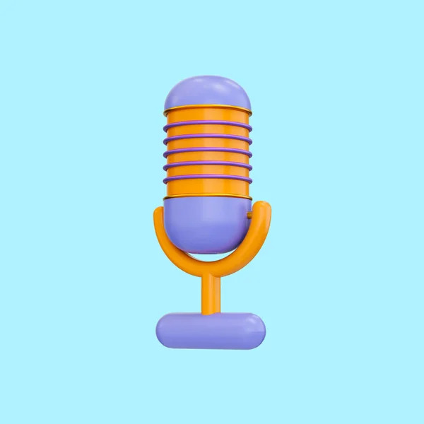 Microphone Icon Dark Background Render Concept Equipment Audio ...