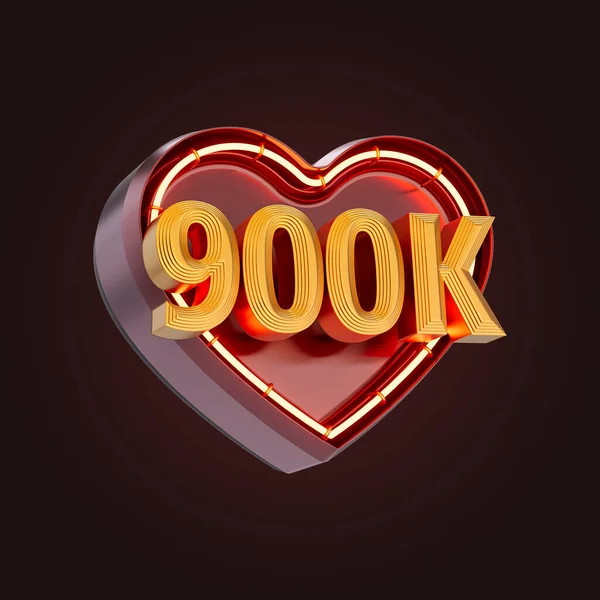 novecientos mil o 900k seguidor celebraci n amor icono ne n resplandor iluminaci n 3d render ...