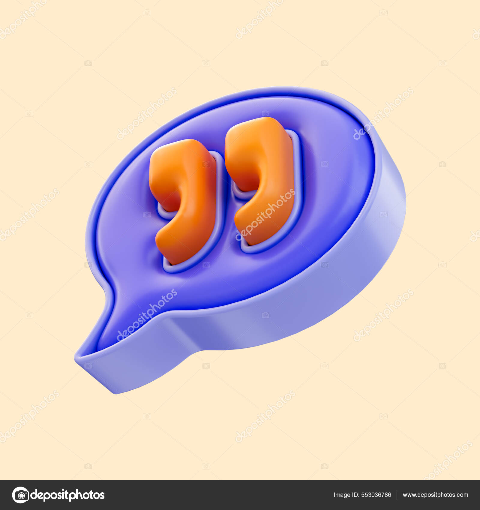 Cartoon Look Comment Quotes Icon Render Concept Tag Line Quotation ...