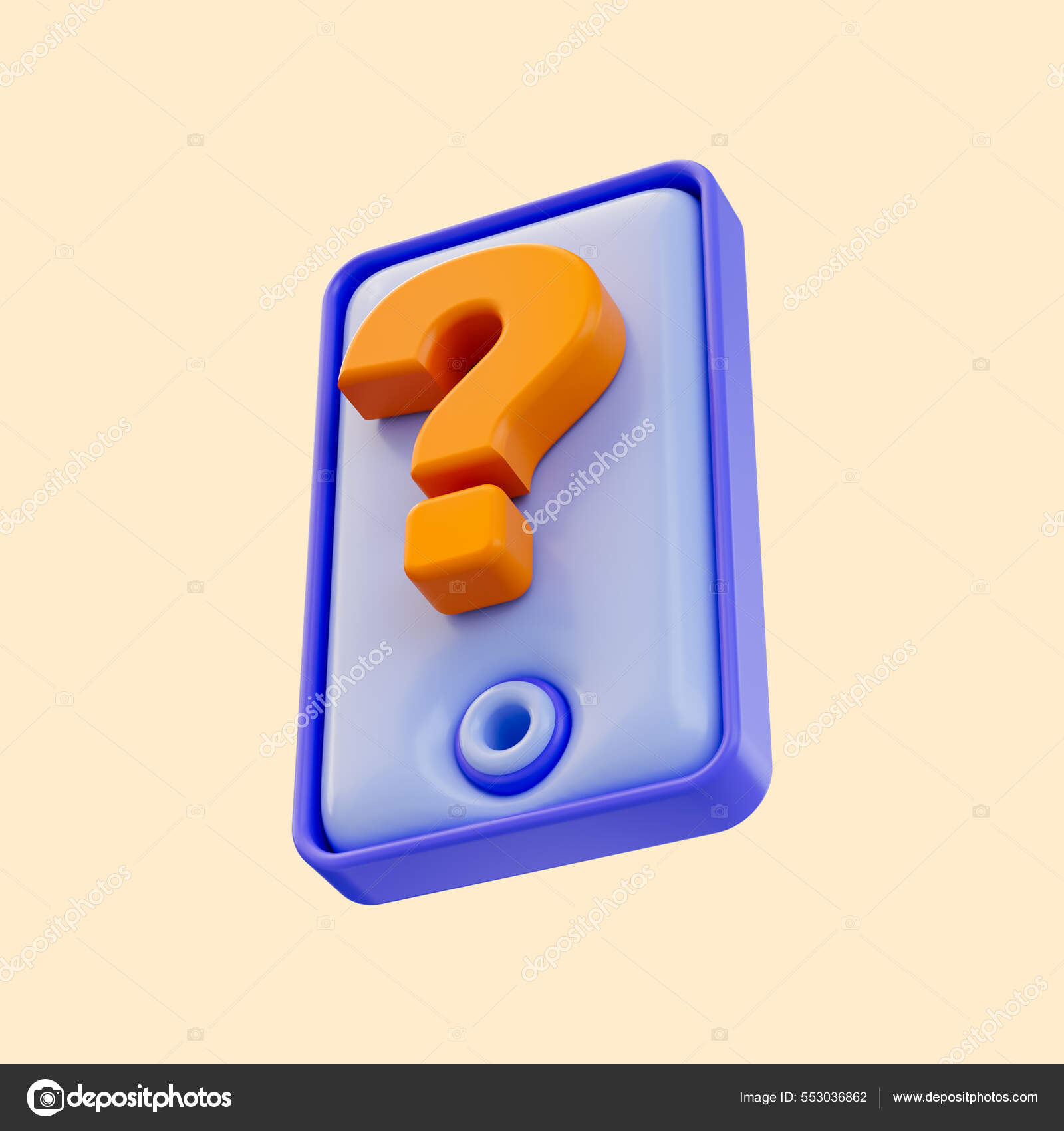 Smart Phone Question Mark Icon Render Concept Asking Information ...