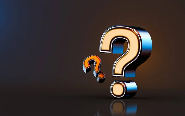 Question Mark Badge Icon Dark Background Render Concept Asking ...