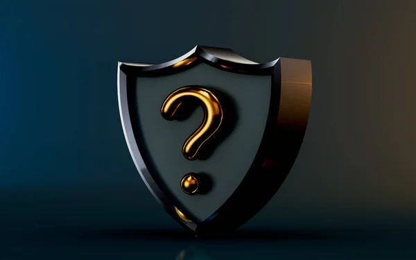 Question Mark Badge Icon Dark Background Render Concept Asking ...