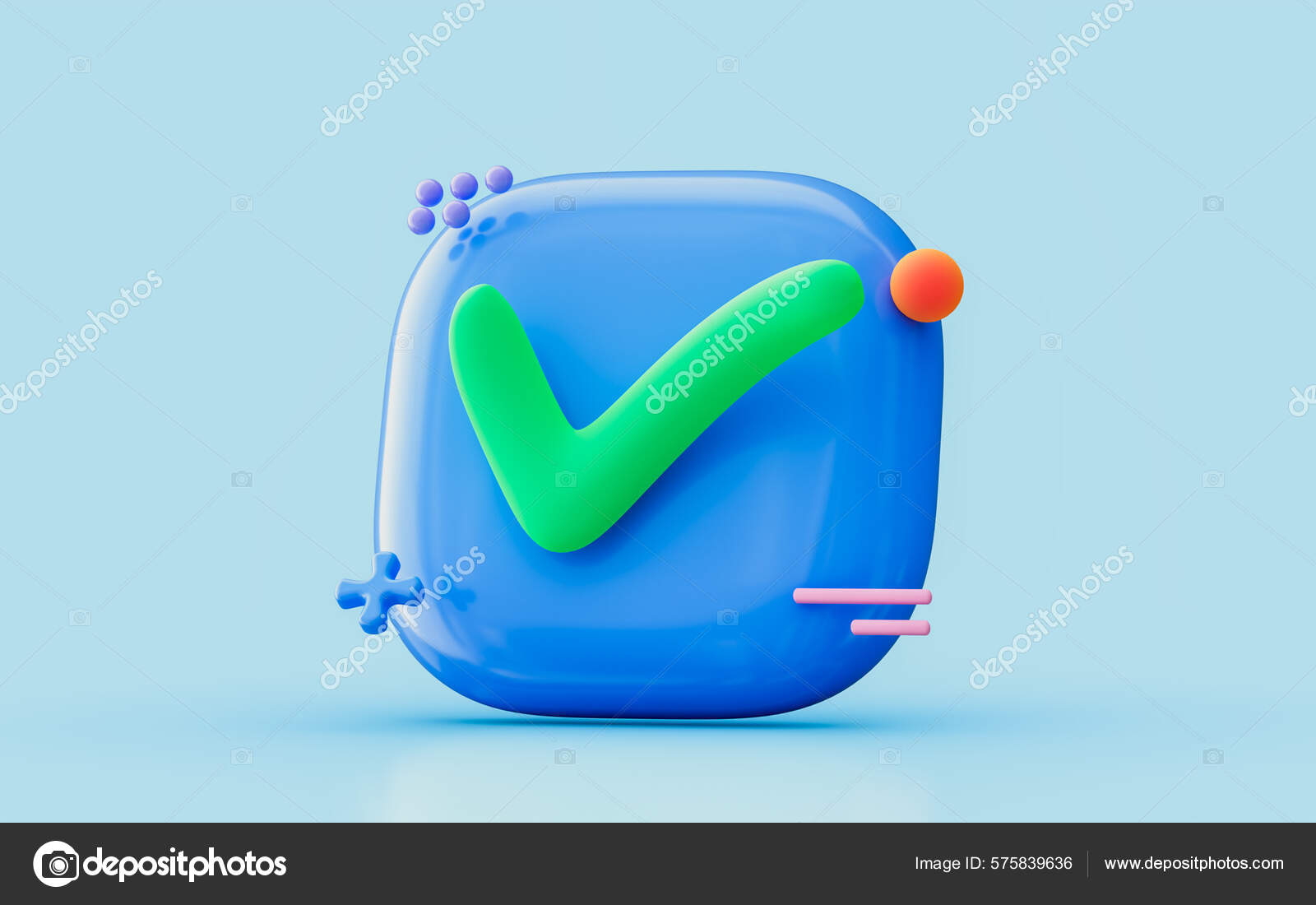 Green Blue Check Mark Sign Correct Right Approve Concept Confirm ...