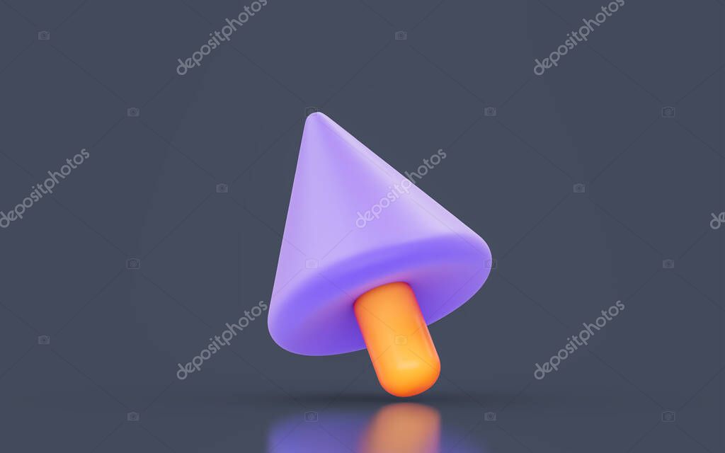 mouse cursor sign minimalistic look on dark background 3d render ...