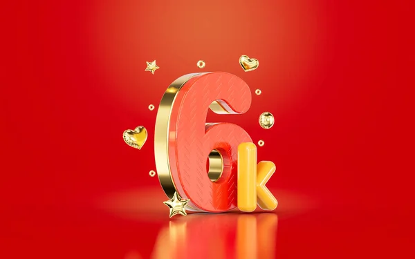 Red Golden Number 600K Social Media Followers Subscribers Celebration ...