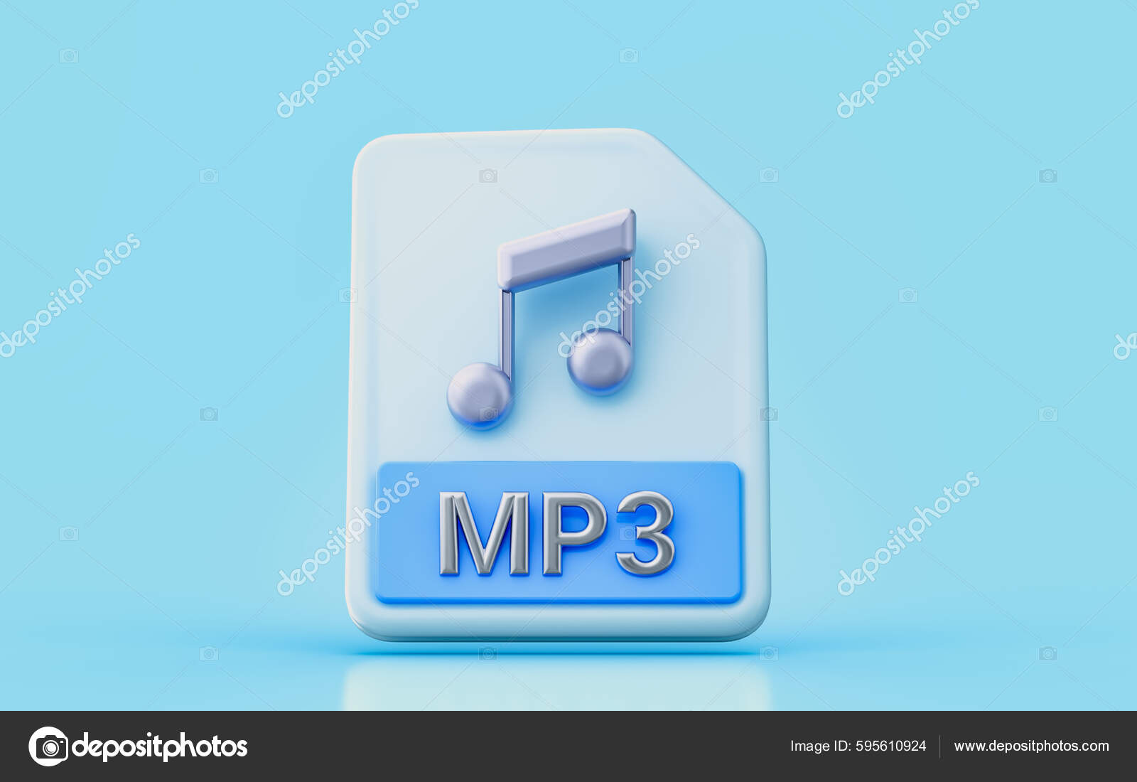 Mp3 Document File Sign Render Concept Listening Audio Song Play — Stock ...