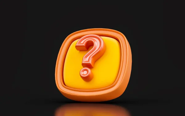 Question Mark Badge Icon Dark Background Render Concept Asking ...