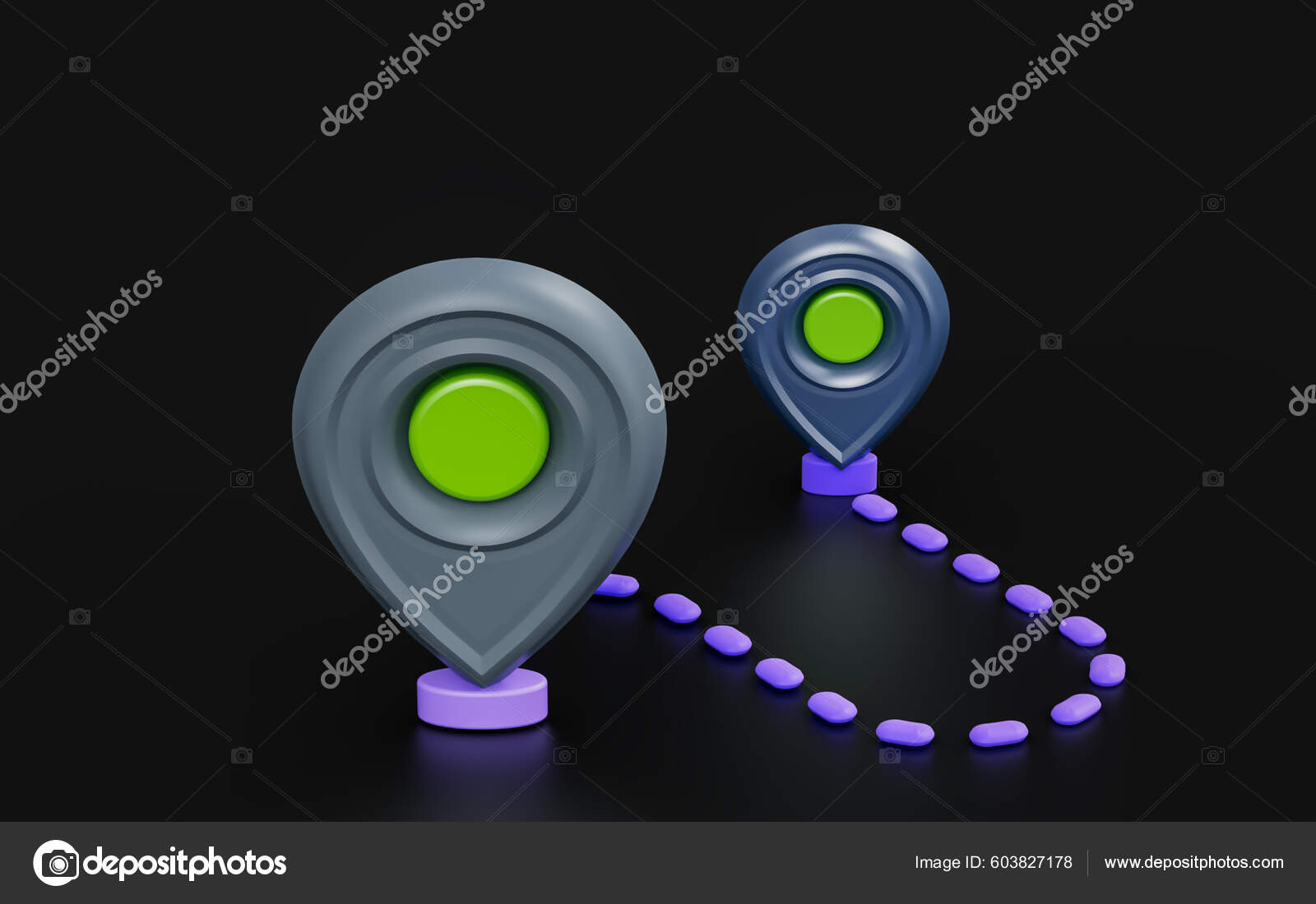 Location Sign Dark Background Render Concept Traveling Tour Finding ...