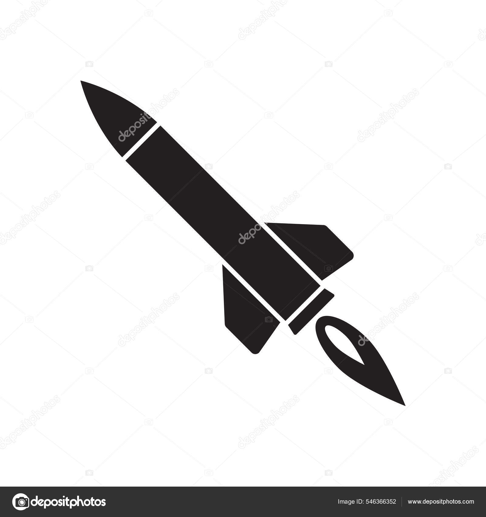 Missile Weapon Icon Vector Rocket Weapon Booster Sign Graphic Design ...