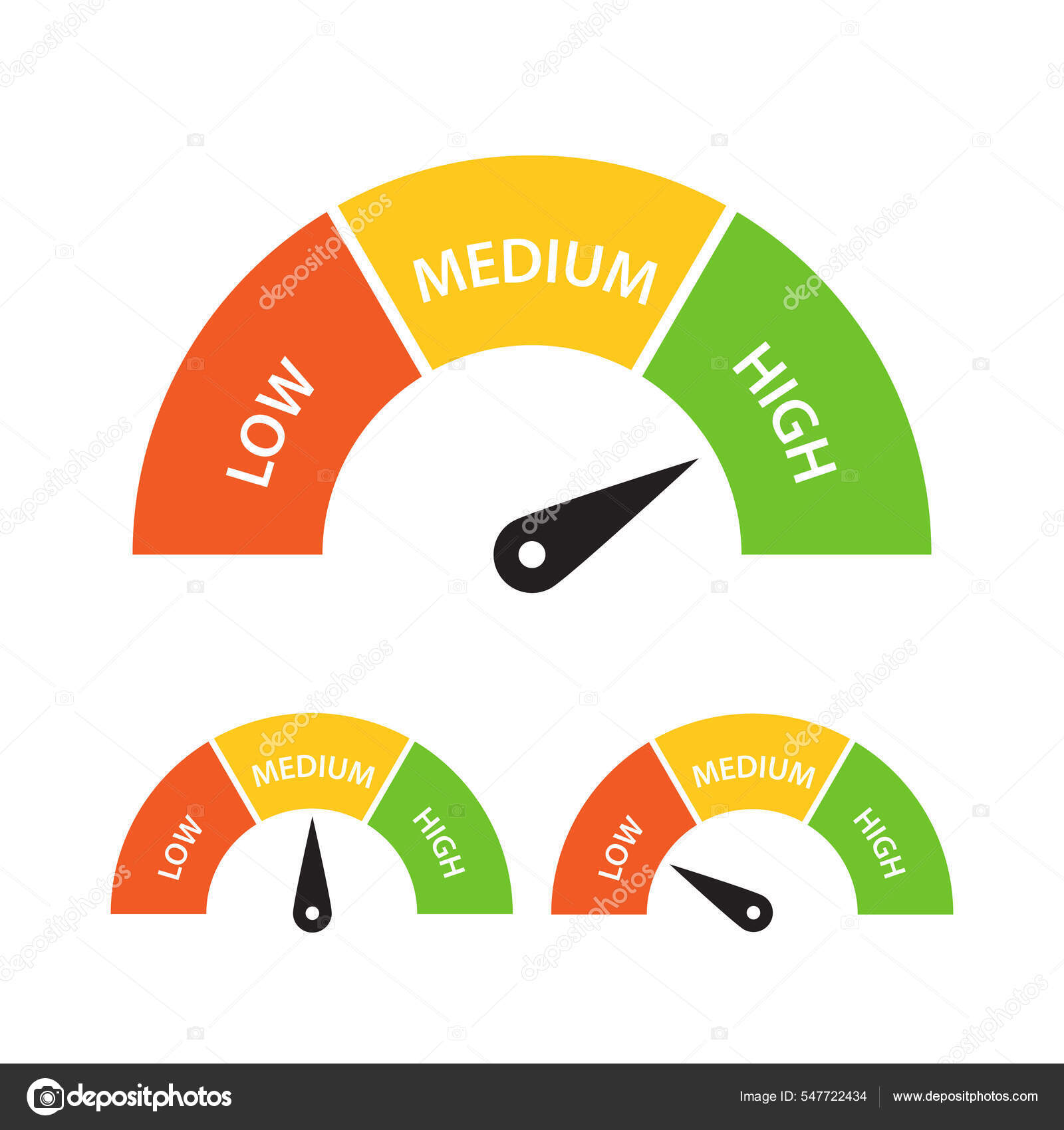 High Medium Low Meter Icon Vector Graphic Design Logo Website Stock ...