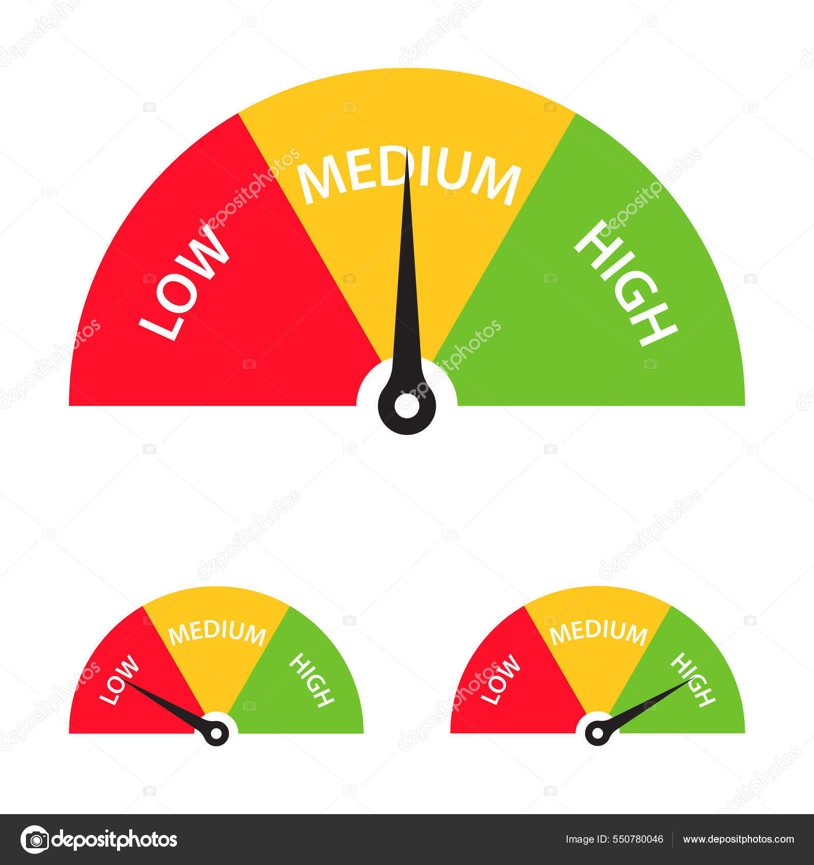 High Medium Low Meter Icon Vector Graphic Design Logo Website Stock ...