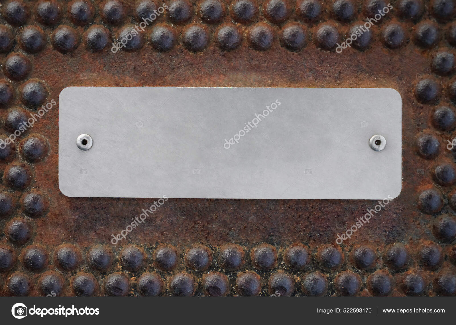Rusted Metal Plate With Rivets
