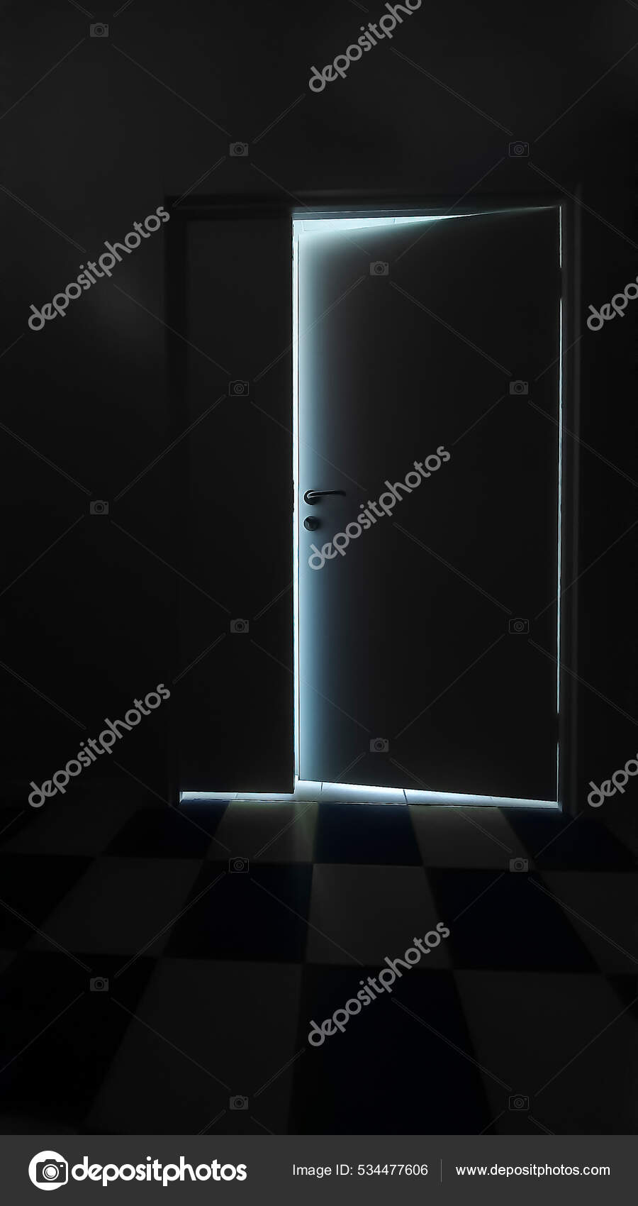 Open Door With Light Streaming Through