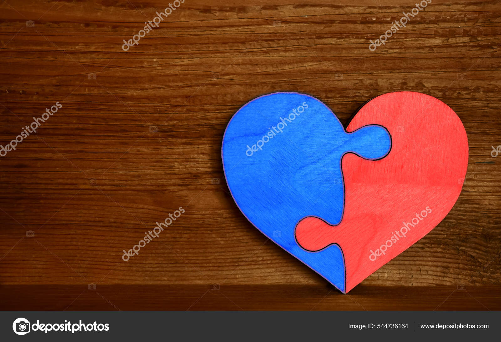 Two Puzzle Pieces Heart