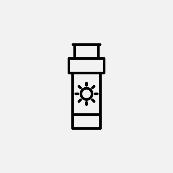 Sunblock Sunscreen Lotion Summer Line Icon Vector Illustration Logo ...