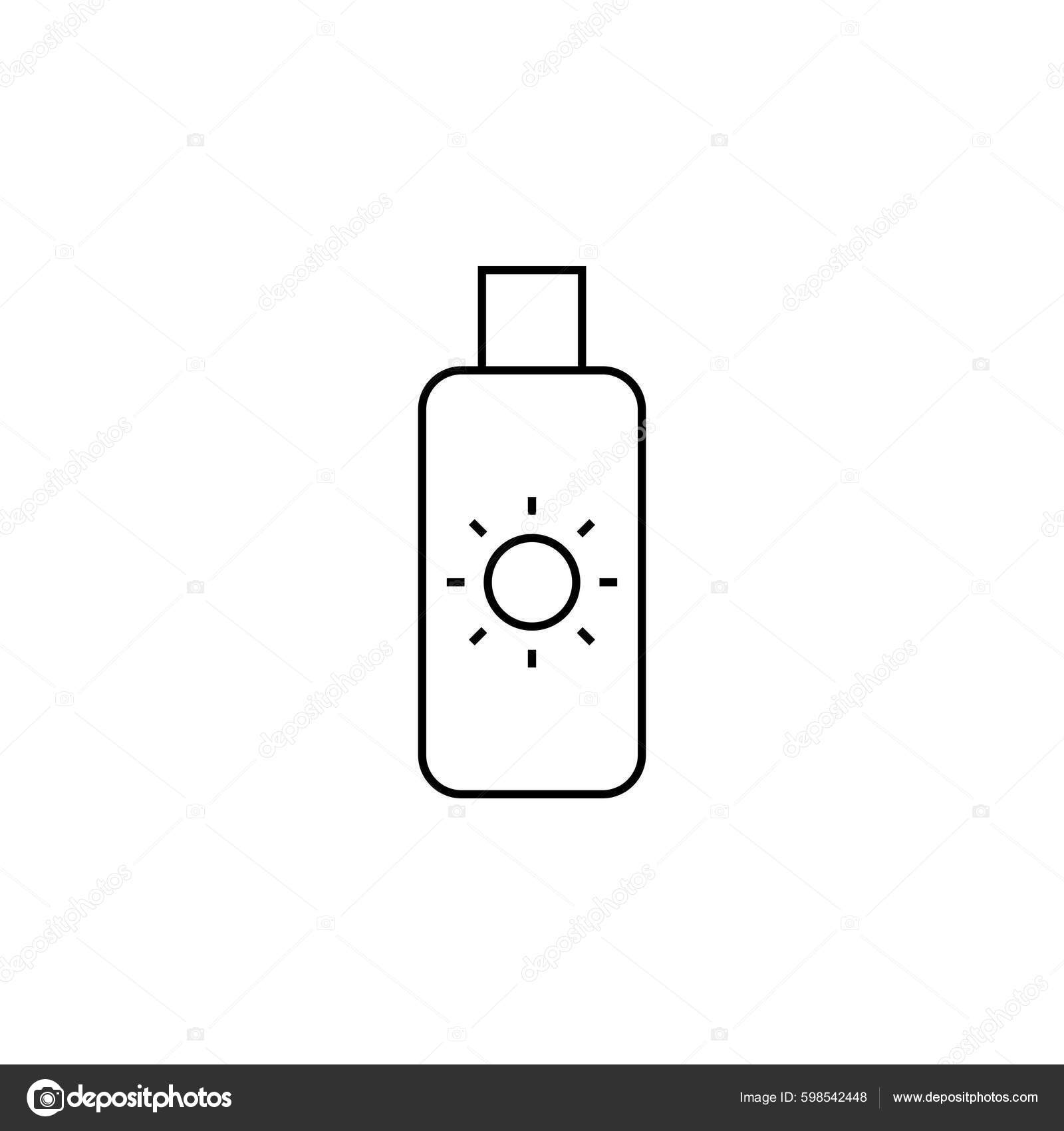Sunscreen Icon Vector Isolated White Background Lotion Transparent Sign ...