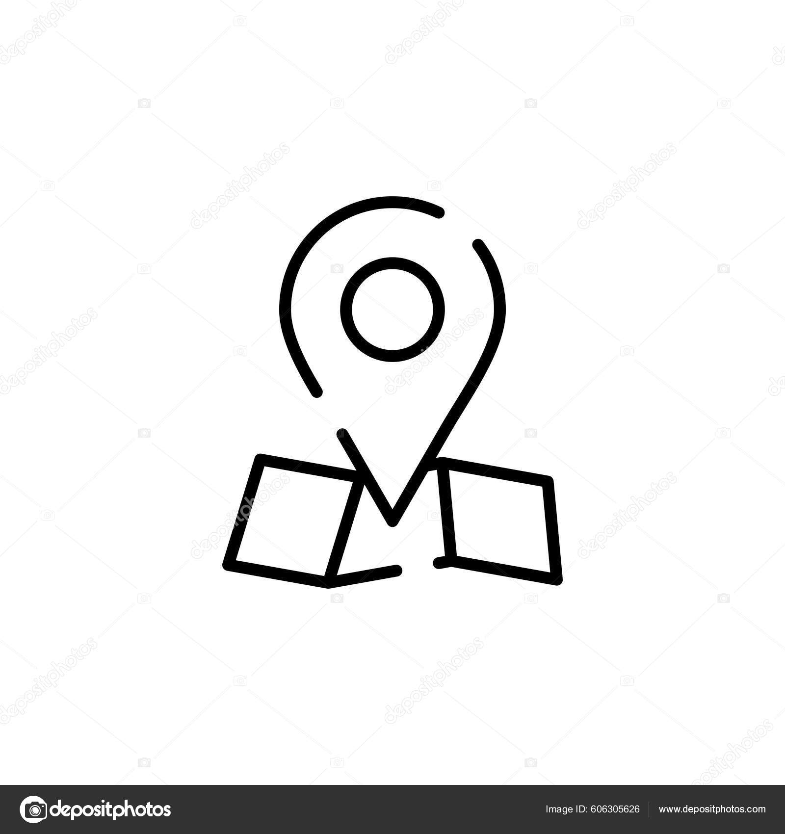 Gps Map Navigation Direction Dotted Line Icon Vector Illustration Logo ...
