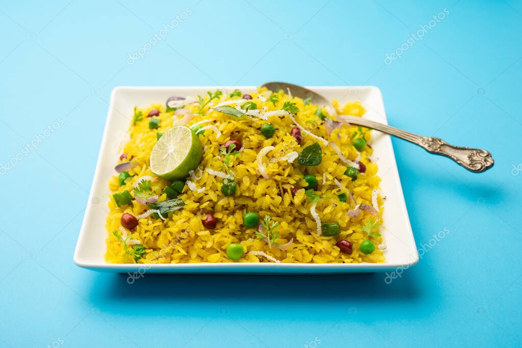 Pohe, poha o Pohaa, tambi n conocido como pauwa, sira, chira, o aval ...