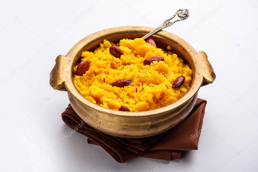 Badam Halwa or sheera also known as Almond Halwa is a traditional ...