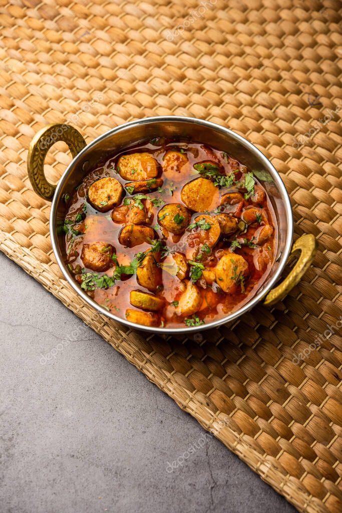 Stir fried taro roots. Arbi ki sabji, ghuiya masala curry Sabzi or arvi ...