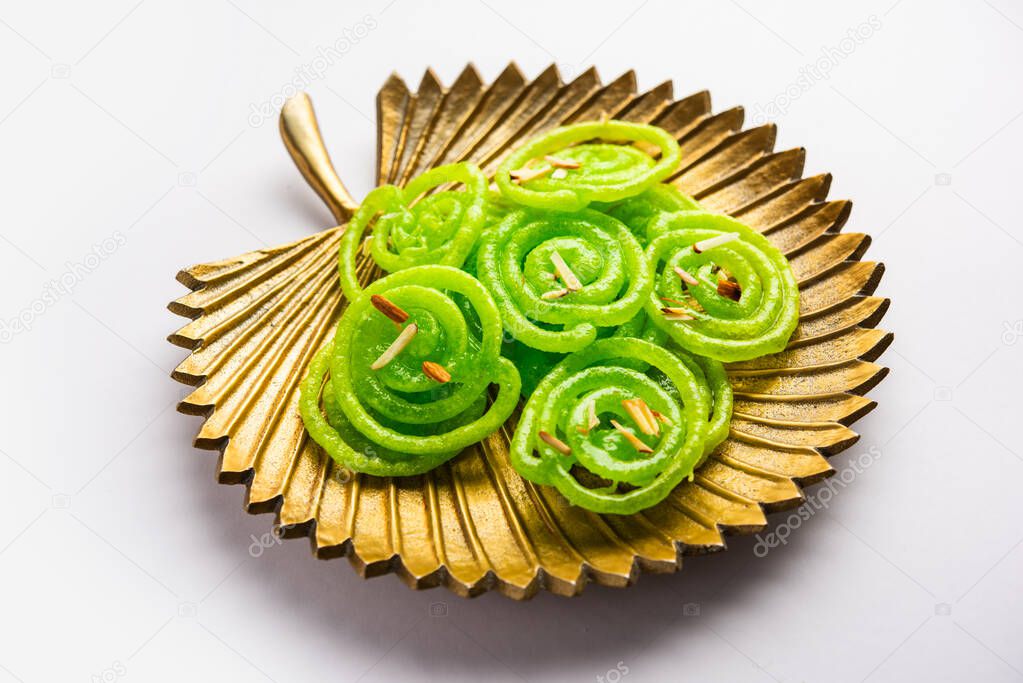 Mithai Jalebi verde o dulce de la India, un giro a un imarti ...